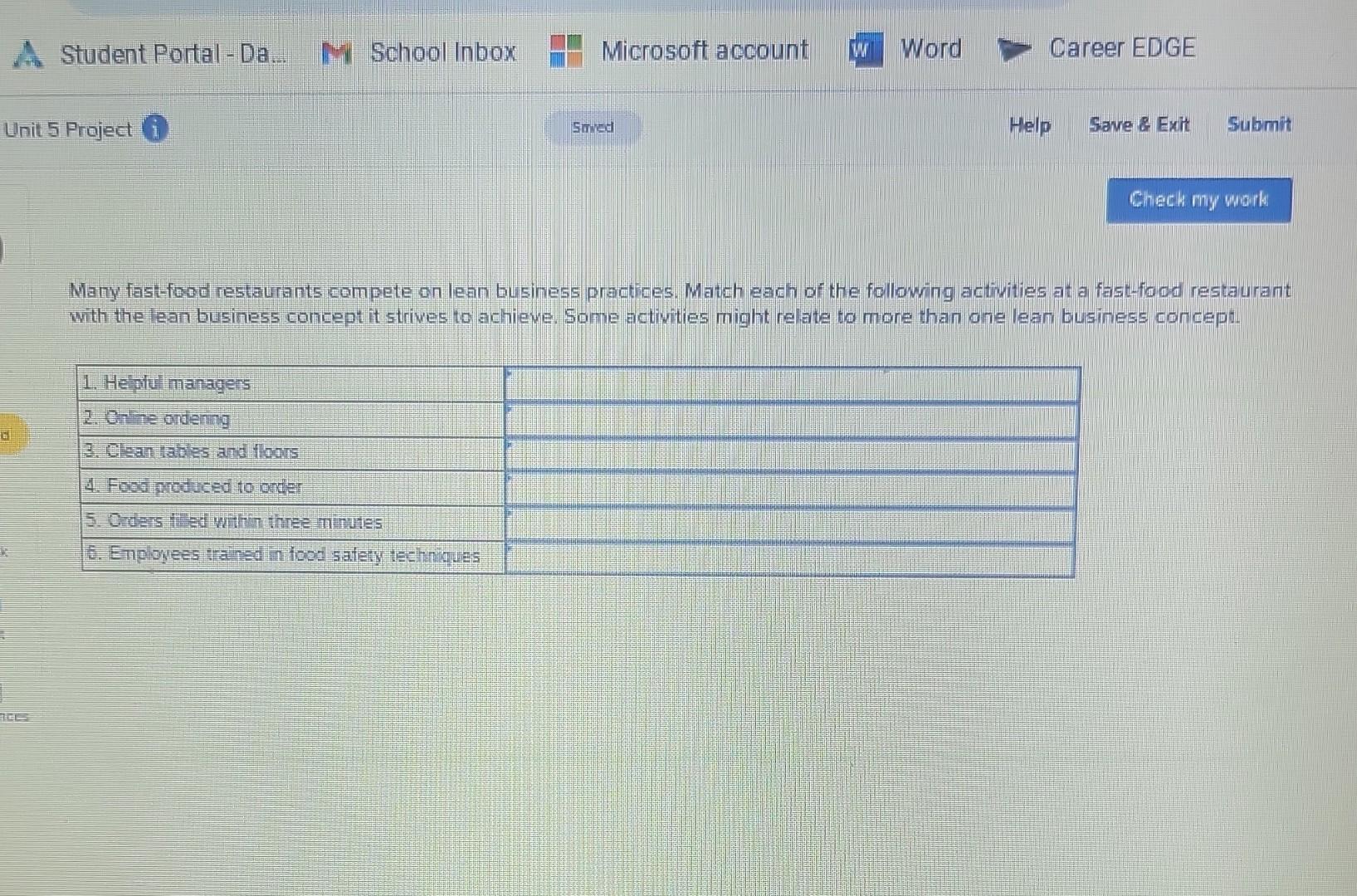 Solved Many fast-food restaurants compete on lean business | Chegg.com
