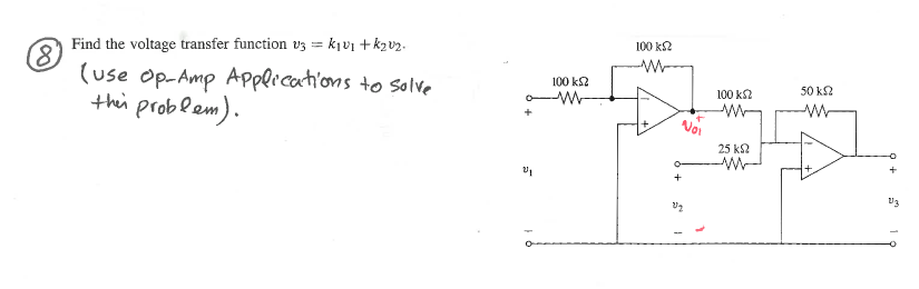 Solved (8)Find the voltage transfer function | Chegg.com