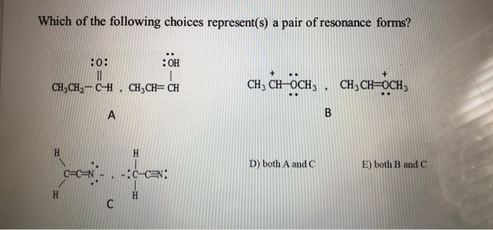Solved Which of the following choices represent(s) a pair of | Chegg.com