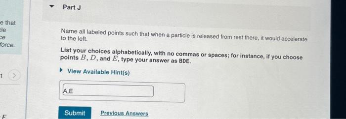 Solved Name all labeled points such that when a particle is | Chegg.com