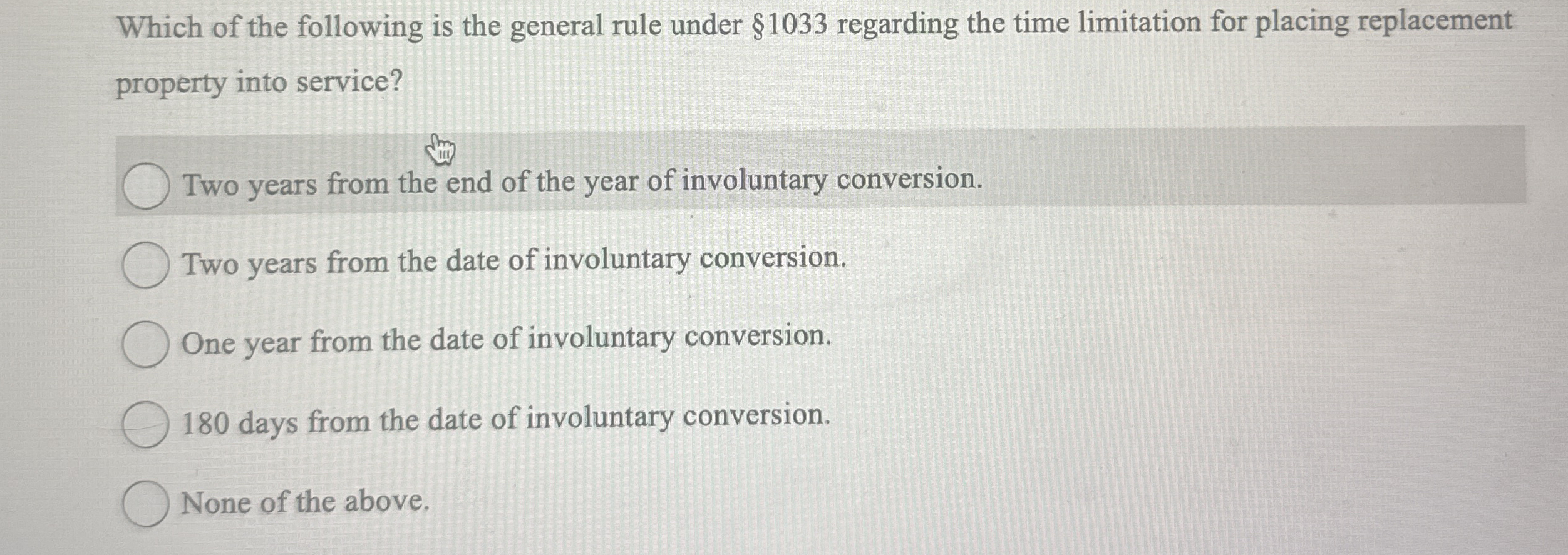 Solved Which of the following is the general rule under | Chegg.com