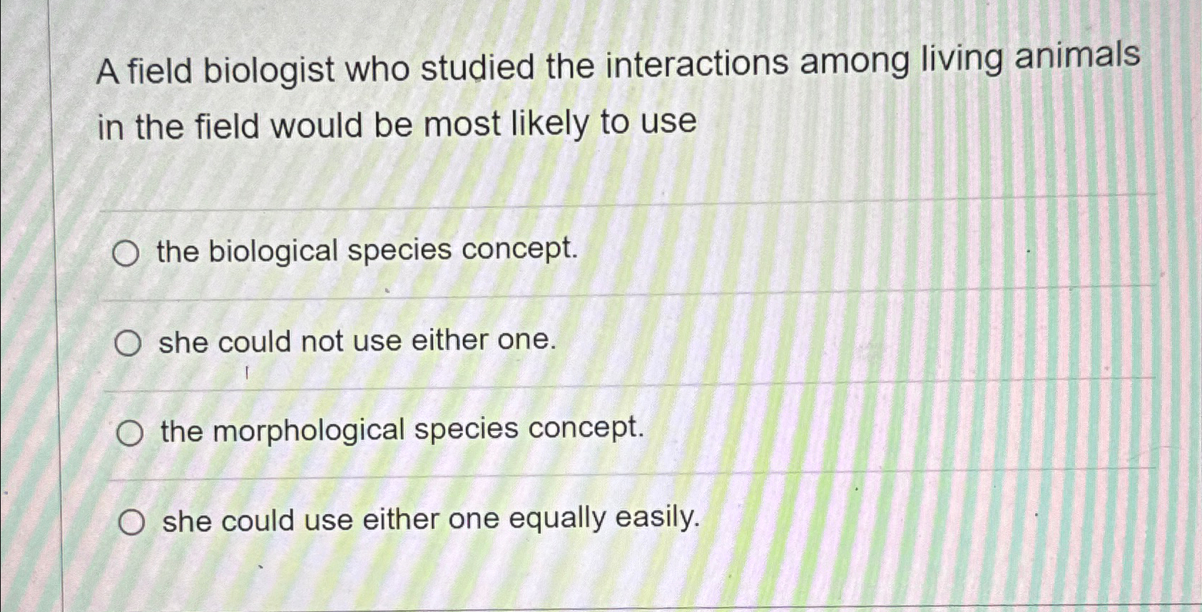 Solved A field biologist who studied the interactions among | Chegg.com