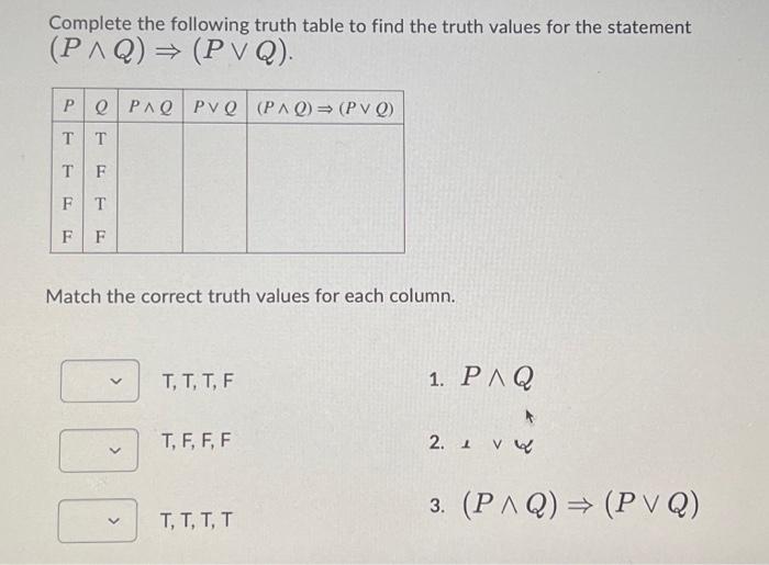Solved Complete the following truth table to find the truth | Chegg.com