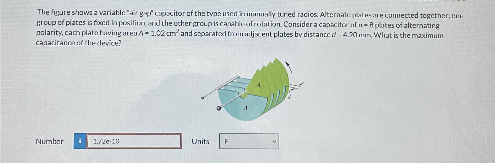 Solved The figure shows a variable "air gap" capacitor of | Chegg.com