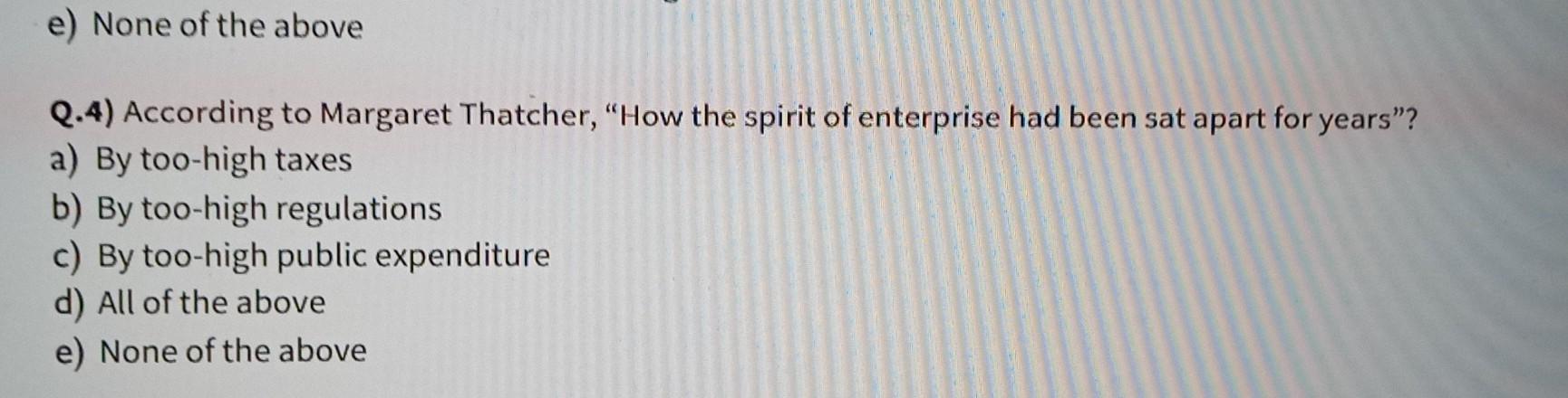 Solved e) None of the above Q.4) According to Margaret | Chegg.com
