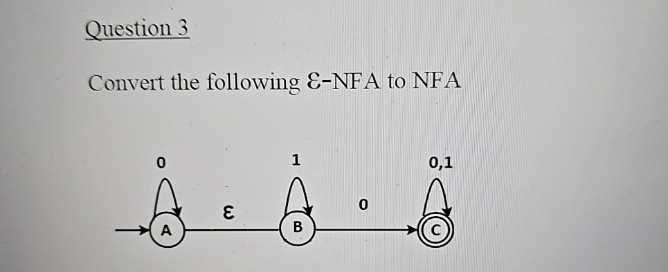 Solved Question 3Convert the following ε- NFA to NFA | Chegg.com Solved Question 3Convert the following ε- NFA to NFA | Chegg.com