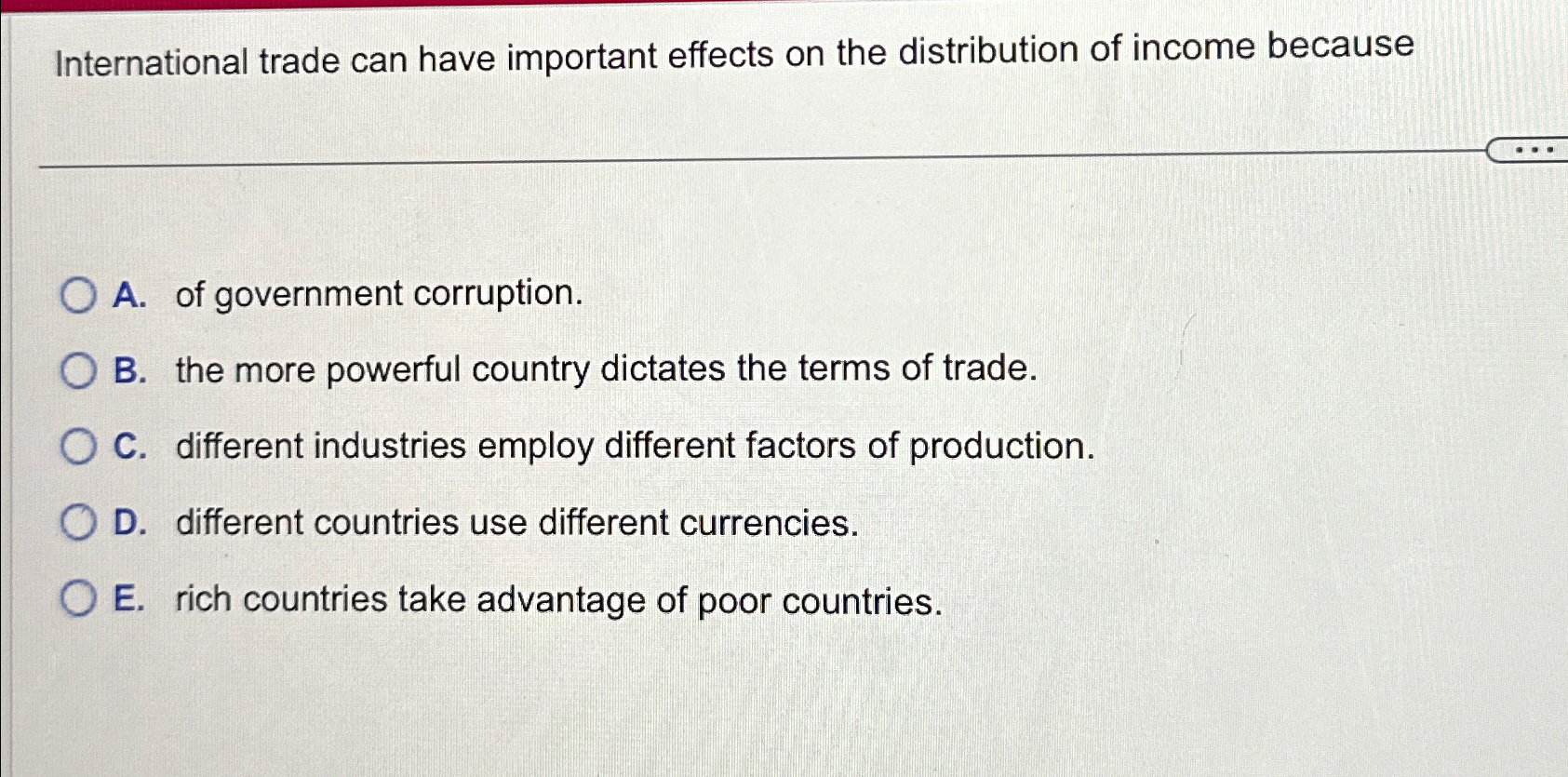 Solved International trade can have important effects on the | Chegg.com