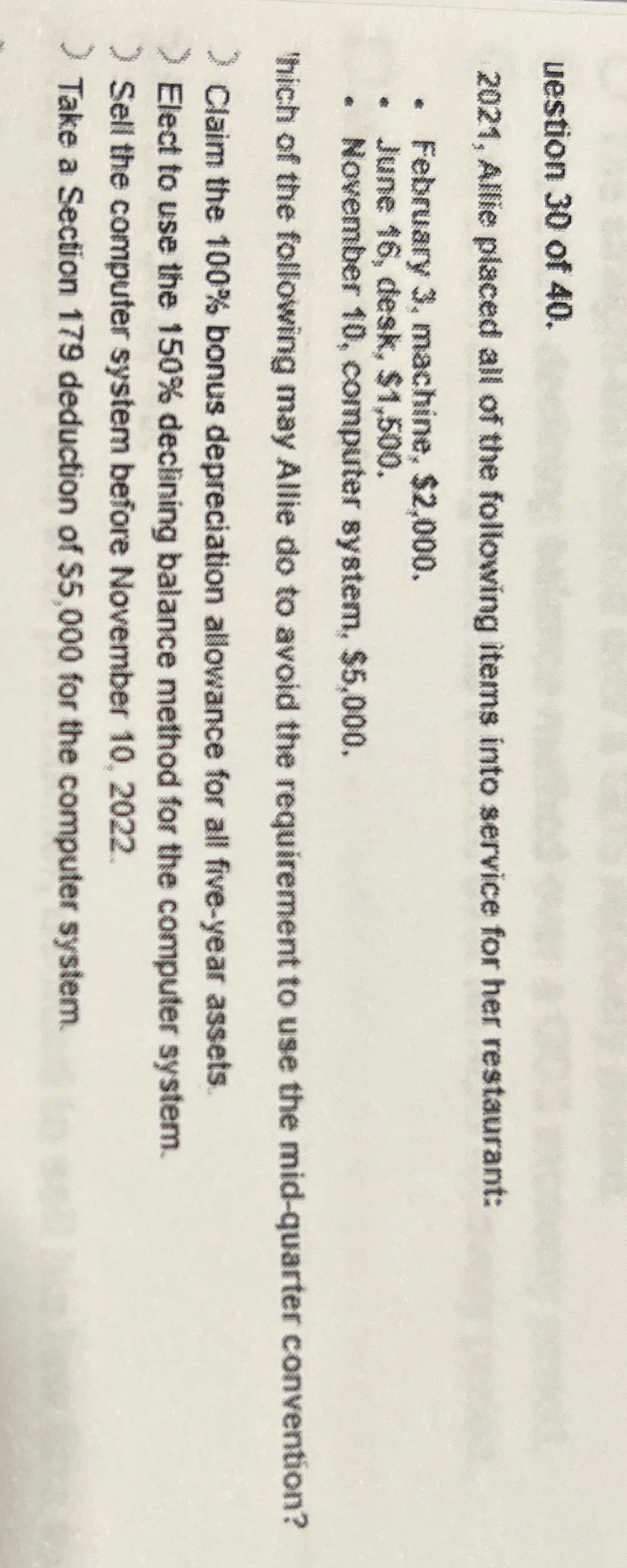 Solved 2021, ﻿Allie placed all of the following items into | Chegg.com