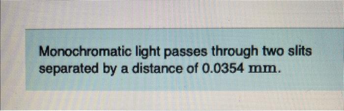 Solved Monochromatic light passes through two slits | Chegg.com