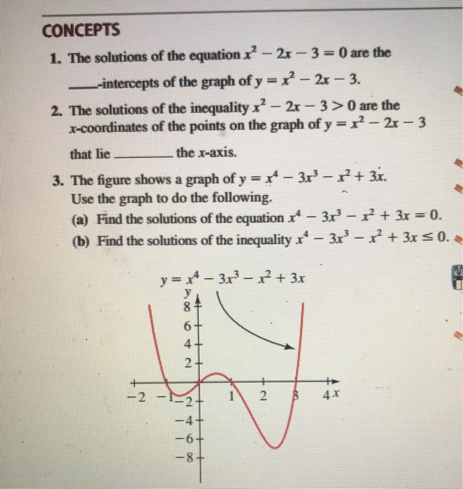 Solved CONCEPTS 1 The Solutions Of The Equation X 2x 3 Chegg