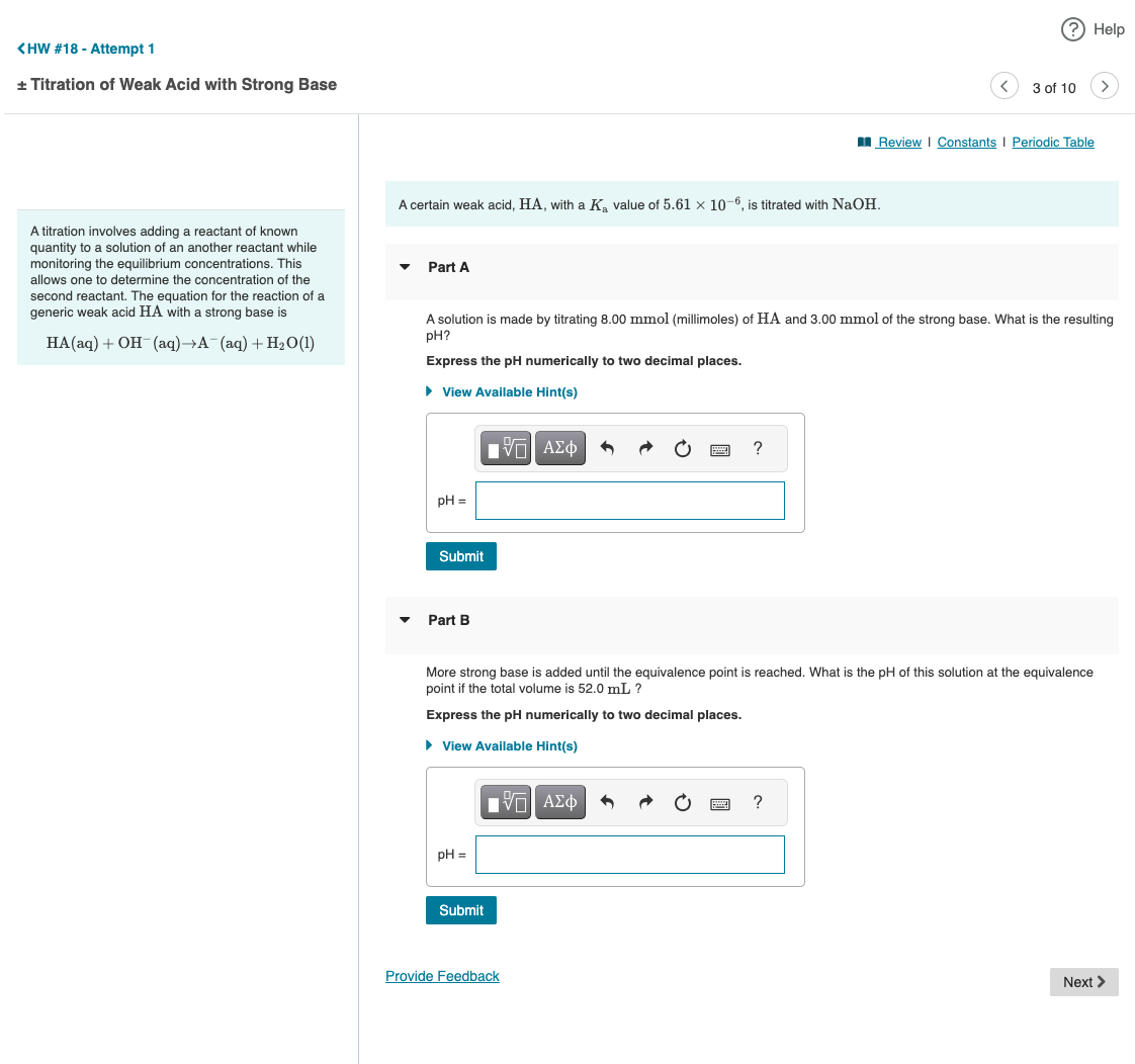 Solved A titration involves adding a reactant of | Chegg.com