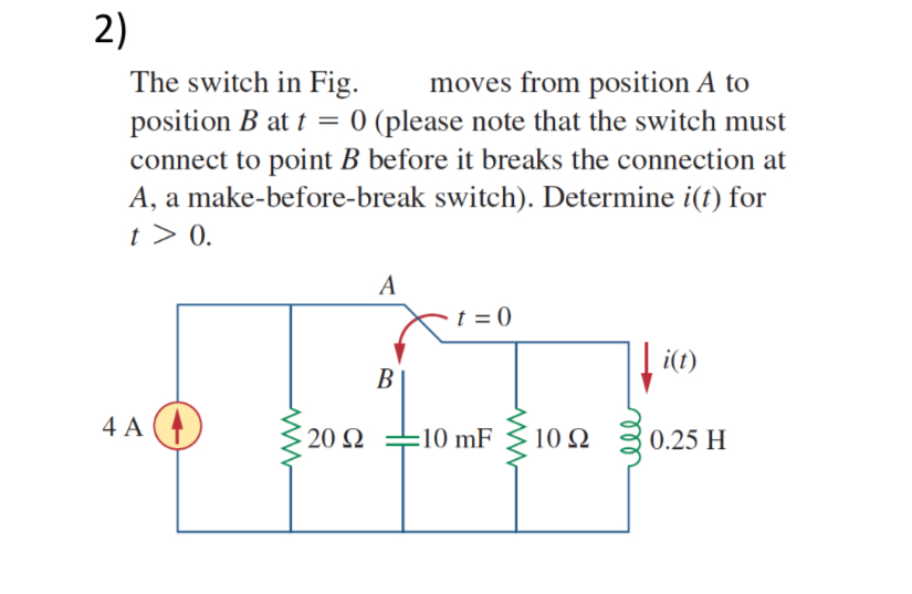Solved The switch in ﻿Fig. moves from position A to | Chegg.com