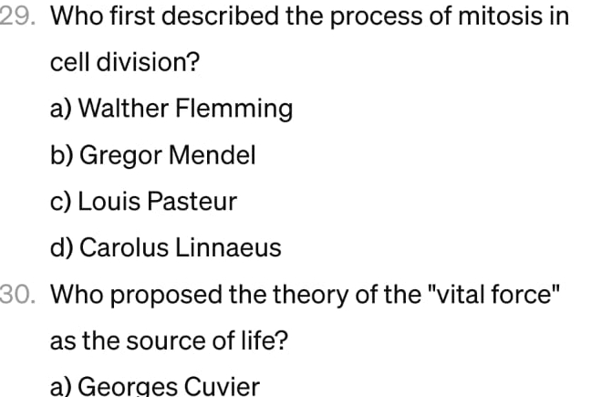 Solved biology: Who first described the process of mitosis | Chegg.com