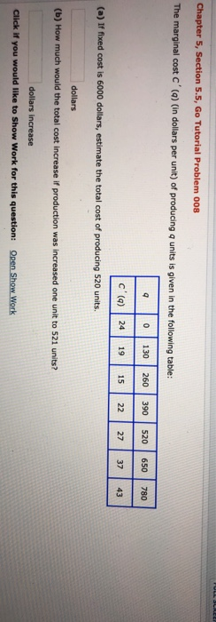 Solved Chapter 5, Section 5.5, Go Tutorial Problem 008 The | Chegg.com
