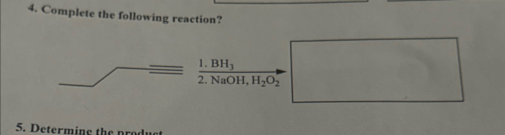 Solved Complete the following reaction? | Chegg.com