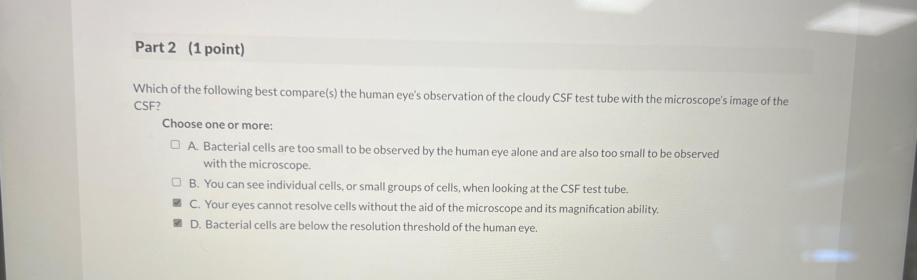 Solved Part 2 (1 ﻿point)Which of the following best | Chegg.com