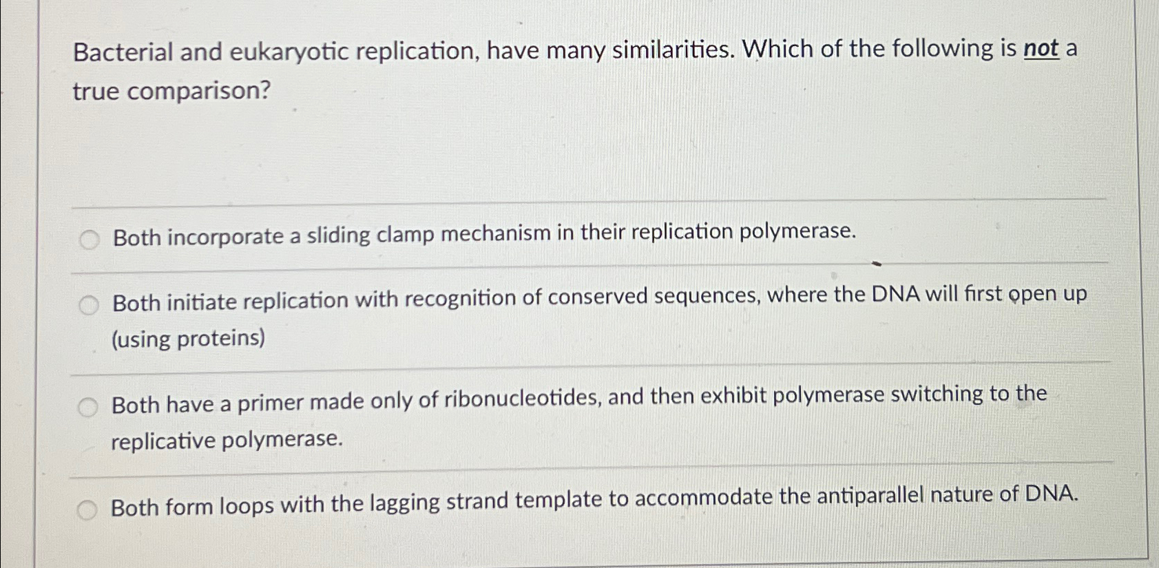 Solved Bacterial and eukaryotic replication, have many | Chegg.com