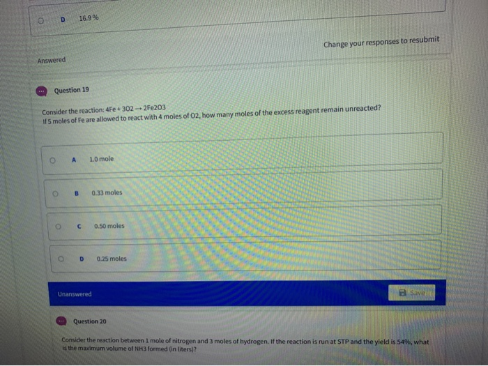 Solved D 16.99 Change your responses to resubmit Answered | Chegg.com