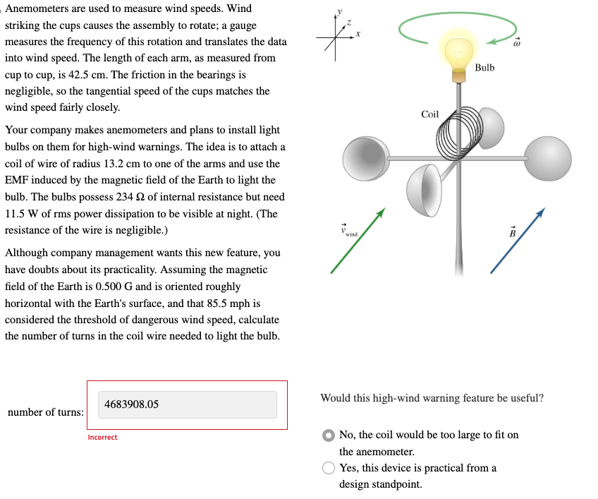 Solved Anemometers are used to measure wind speeds. Wind | Chegg.com