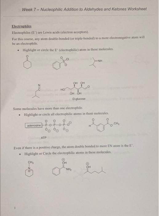 Solved Week 7 - Nucleophilic Addition to Aldehydes and | Chegg.com
