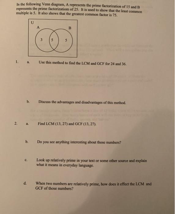 Solved In the following Venn diagram. A represents the prime | Chegg.com