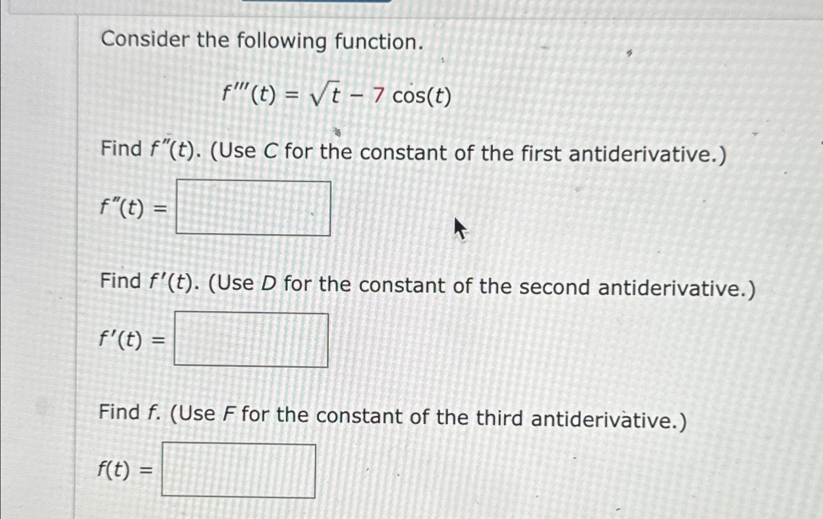 Solved Consider the following | Chegg.com