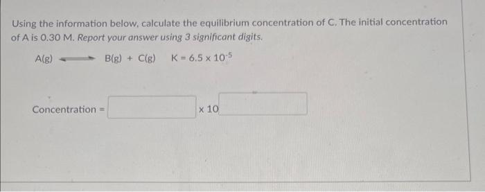 Solved Using the information below, calculate the | Chegg.com