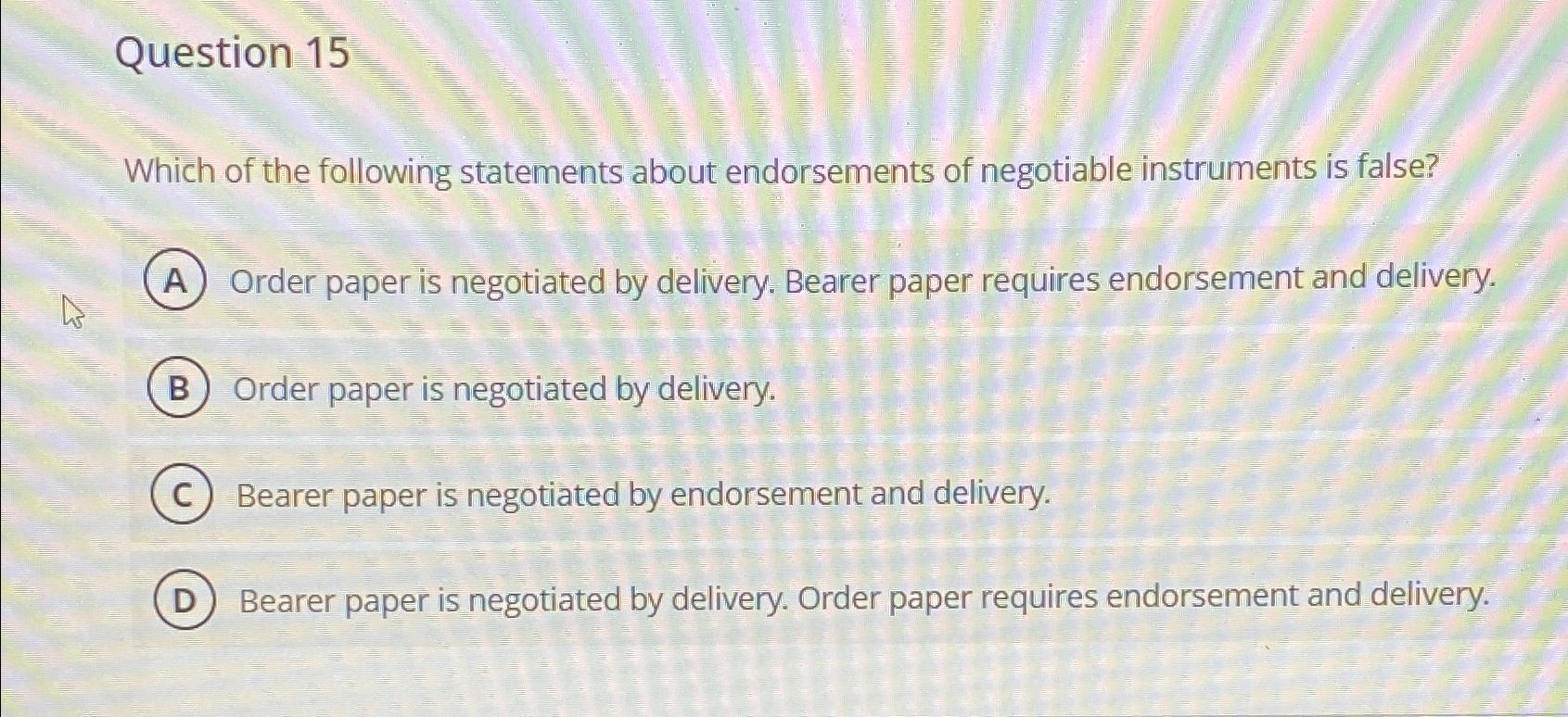 Solved Question 15Which of the following statements about | Chegg.com