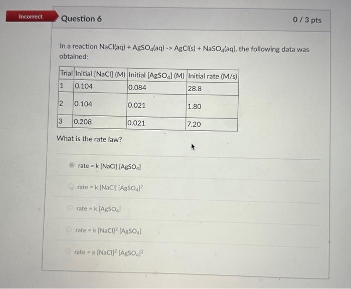 Solved In a reaction NaCl(aq)+AgSO4(aq)→AgCl(s)+NaSO4(aq | Chegg.com