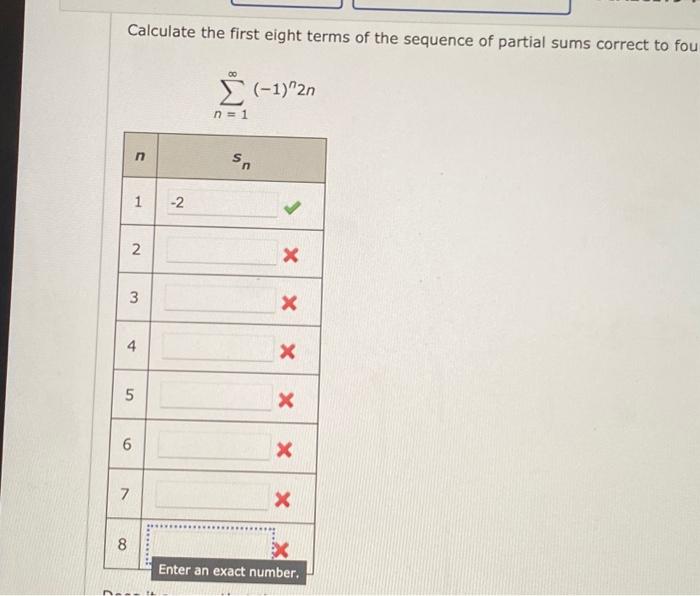 Solved Calculate the first eight terms of the sequence of | Chegg.com