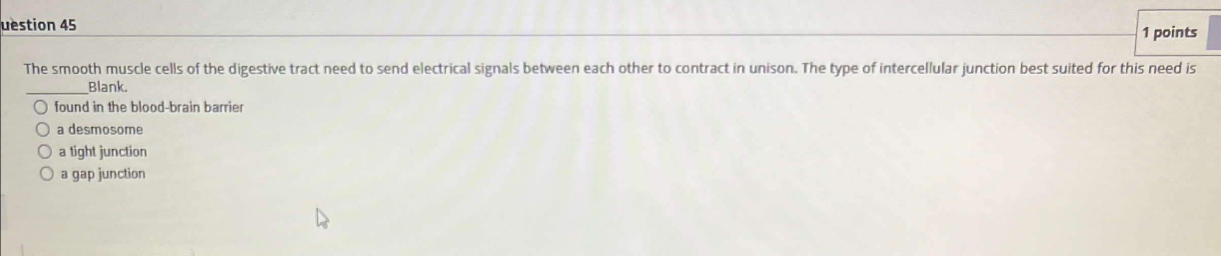 Solved uestion 451 ﻿pointsThe smooth muscle cells of the | Chegg.com