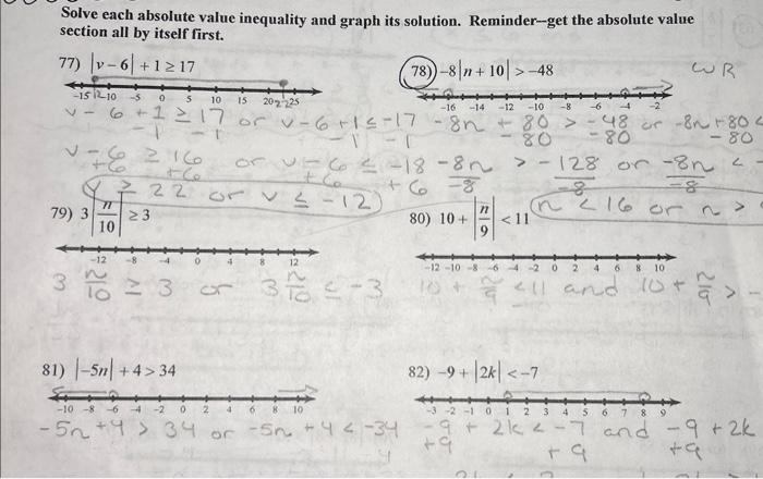 Solved Solve each absolute value inequality and graph its | Chegg.com Solved Solve each absolute value inequality and graph its | Chegg.com