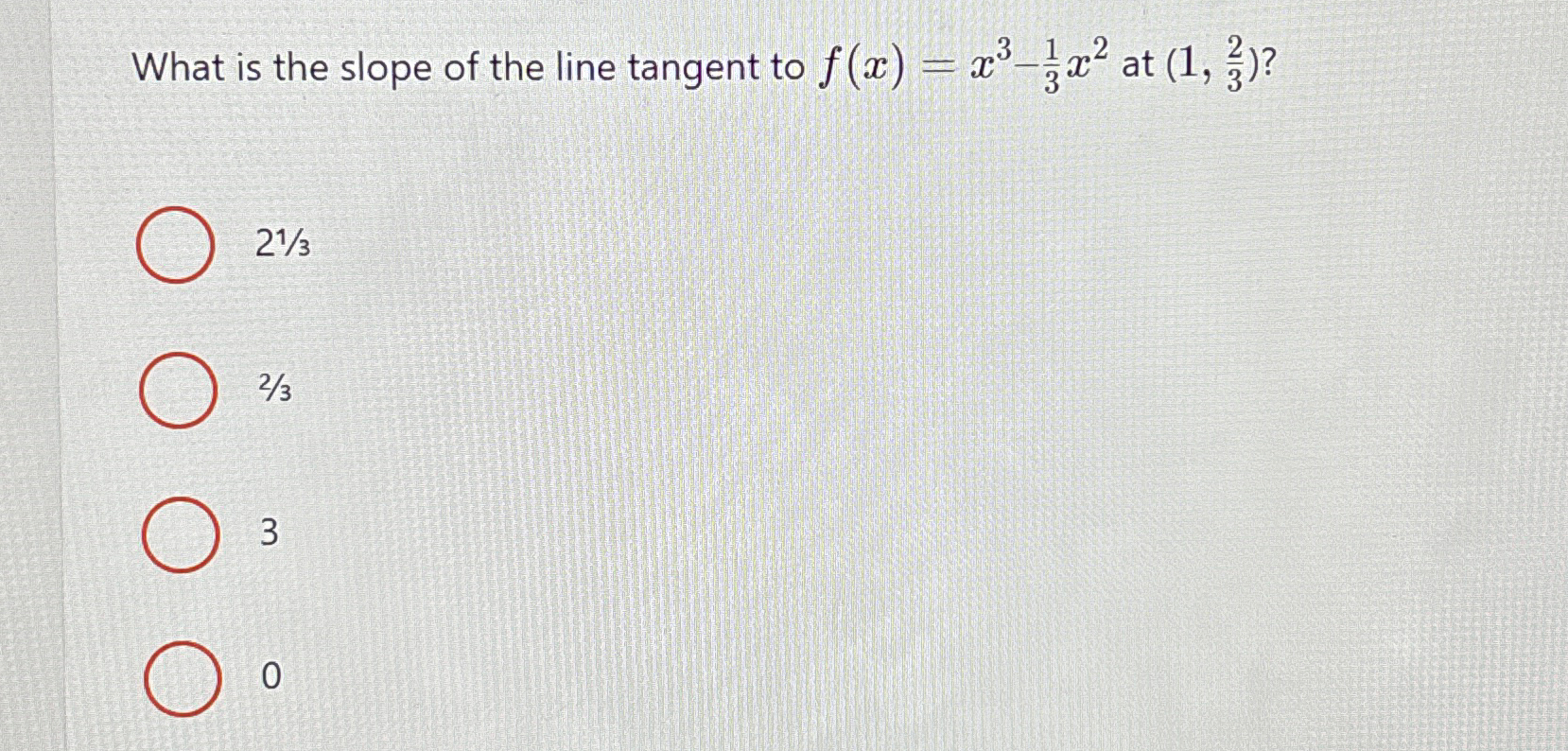 Solved What is the slope of the line tangent to f(x)=x3-13x2 | Chegg.com
