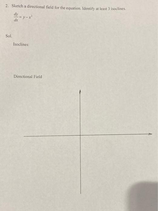 Solved 2. Sketch a directional field for the equation. | Chegg.com