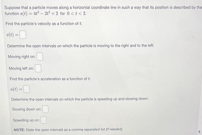Solved Suppose that a particle moves along a horizontal | Chegg.com