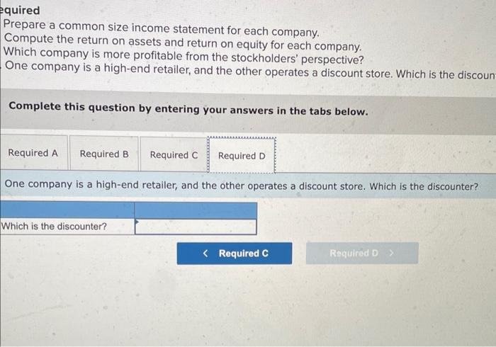 Solved Exercise 4-19A (Algo) Using common size statements | Chegg.com