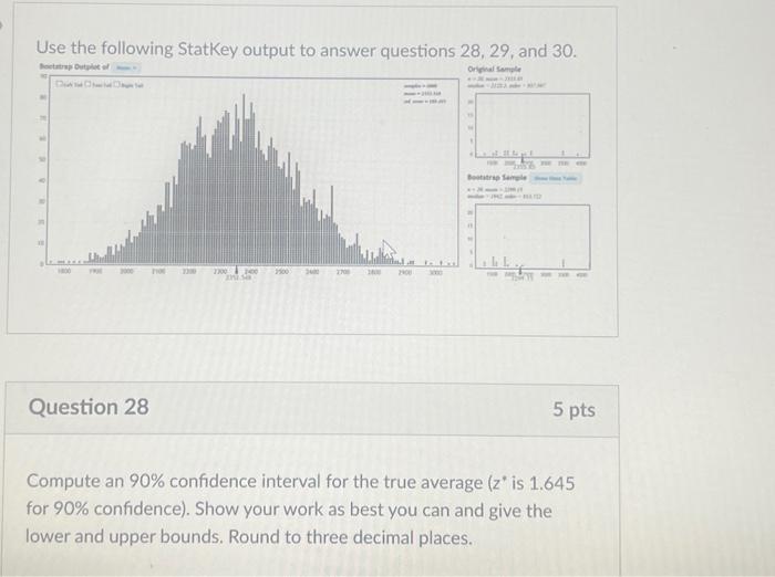 Use the following StatKey output to answer questions | Chegg.com