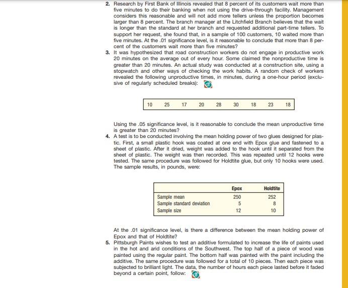 Solved For problems 1-8, state; (a) the null and the | Chegg.com