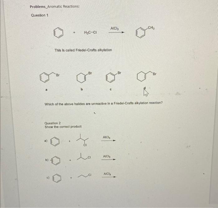 Solved Problems_Aromatic Reactions: Question 1 This is | Chegg.com