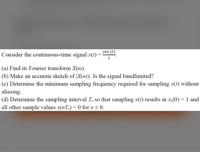 Solved Consider the signal | Chegg.com
