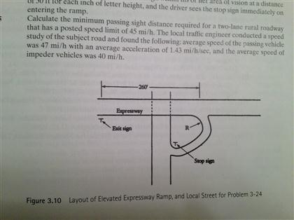 Calculate the minimum passing sight distance required | Chegg.com