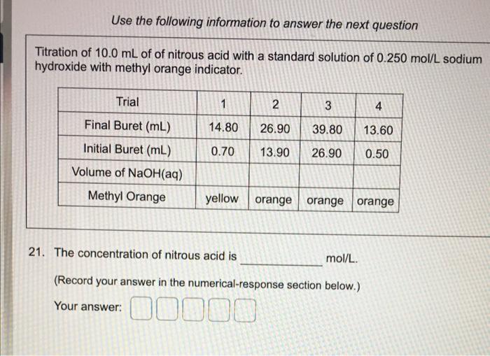 Solved Numeric Response Use the following information to | Chegg.com