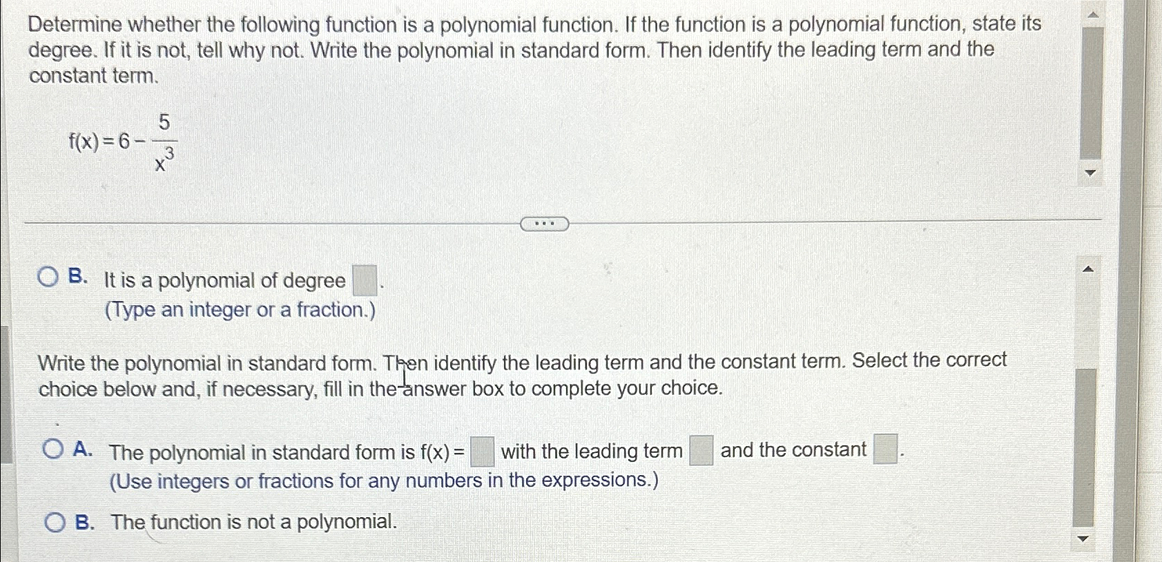 Solved Determine whether the following function is a | Chegg.com
