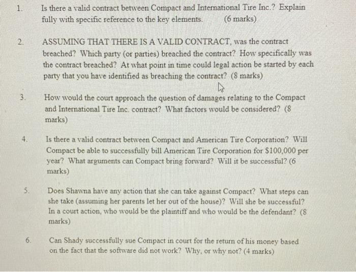 Solved 1 Is there a valid contract between Compact and | Chegg.com