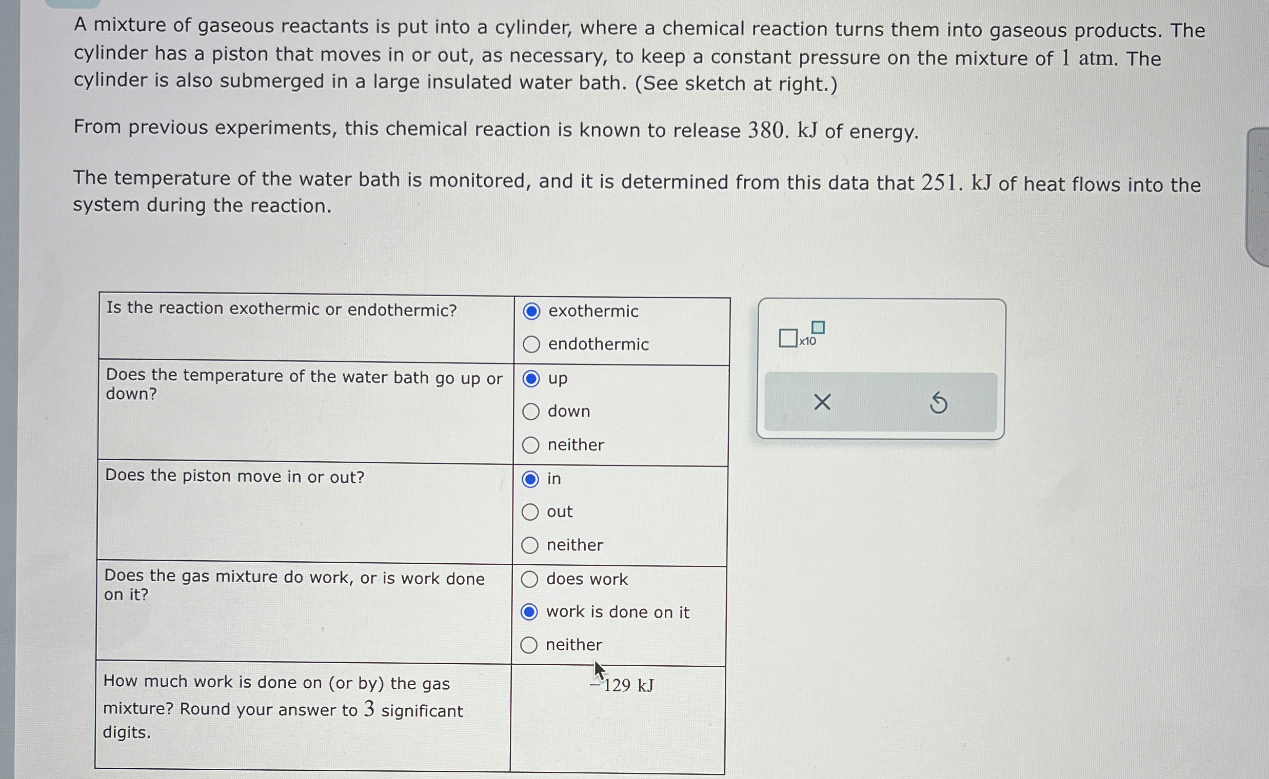 Solved A mixture of gaseous reactants is put into a | Chegg.com