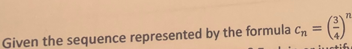 Given the sequence represented by the formula | Chegg.com