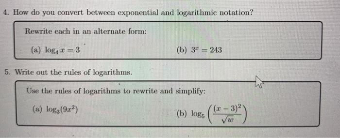 Solved 4. How do you convert between exponential and | Chegg.com
