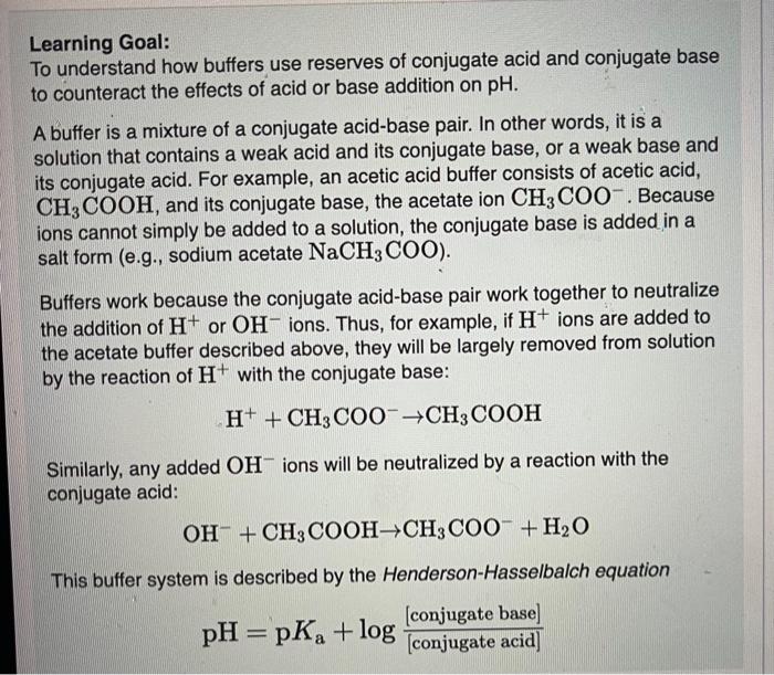 Solved Learning Goal: To understand how buffers use reserves | Chegg.com