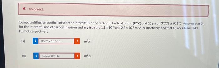 Solved Compute diffusion coefficients for the interdiffusion | Chegg.com