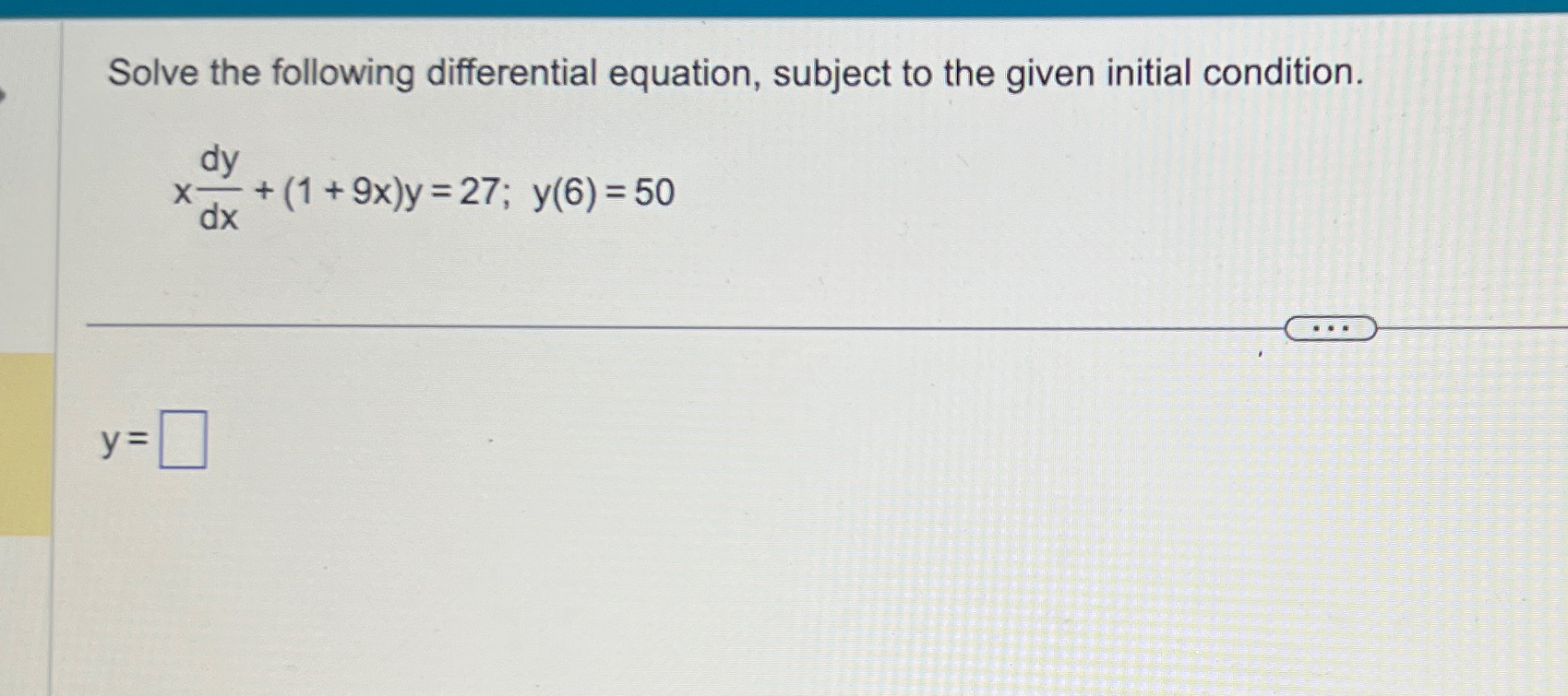 Solved Solve the following differential equation, subject to | Chegg.com